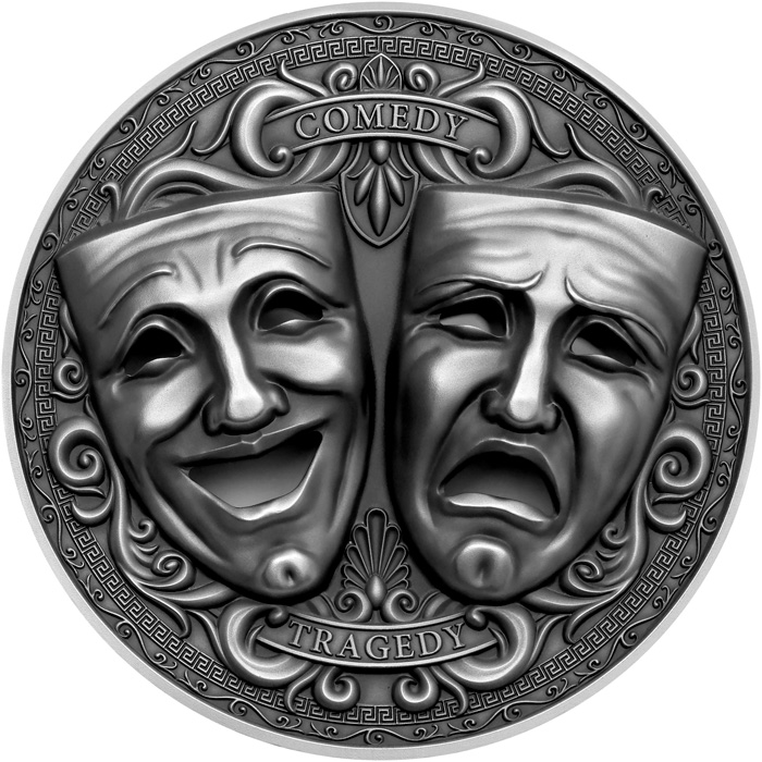 Silver Coin Comedy and Tragedy - Masks 2 Oz 2025 Antique Standard ...